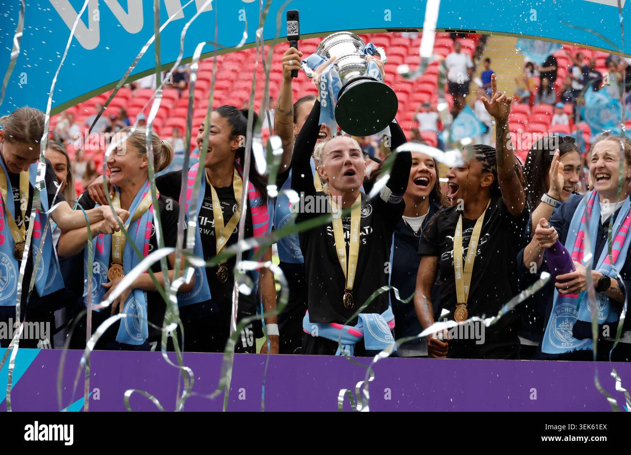 LONDON, ENGLAND - Alex Greenwood of Manchester City WFC with Trophy ...