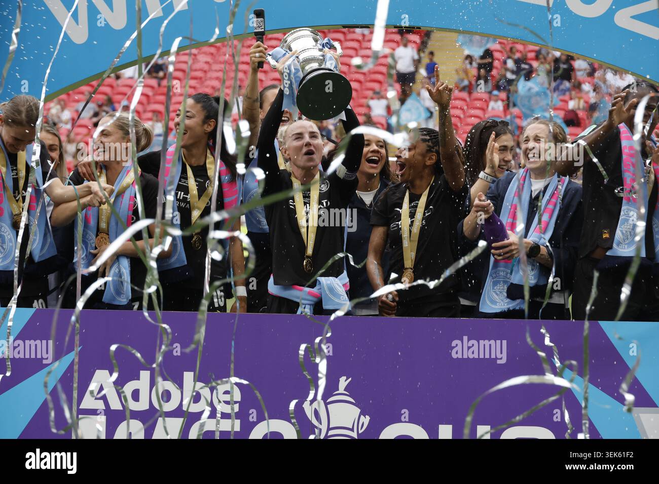 LONDON, ENGLAND -Alex Greenwood of Manchester City WFC with Trophy ...