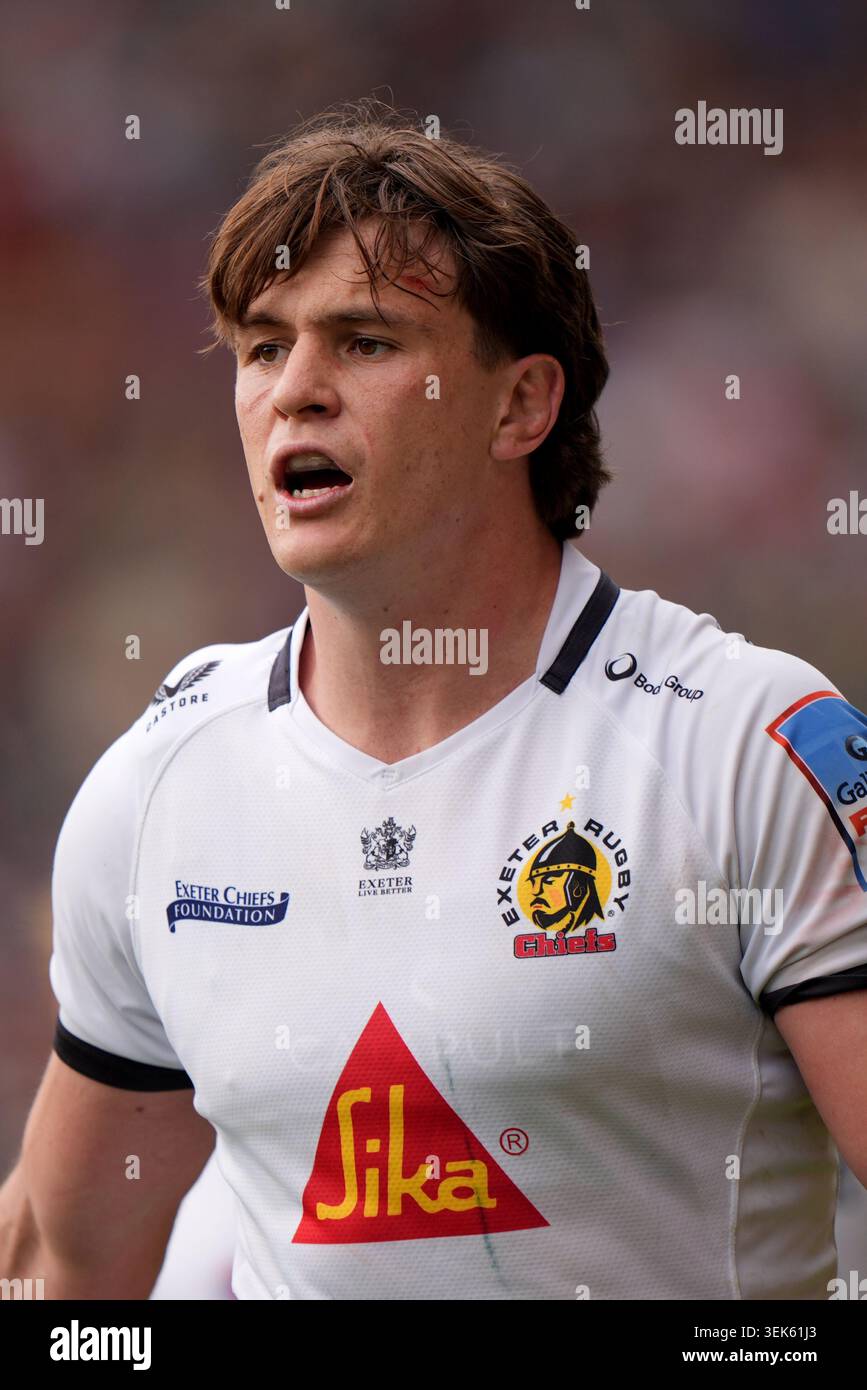 Exeter's Tom Hooper during the Gallagher PREM match at Mattioli Woods ...