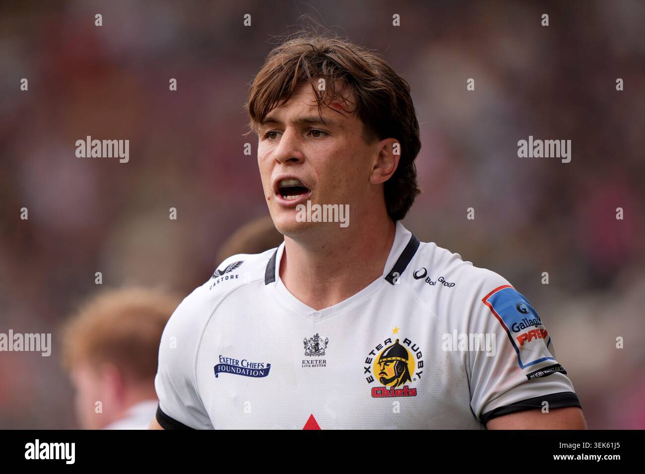Exeter's Tom Hooper during the Gallagher PREM match at Mattioli Woods ...