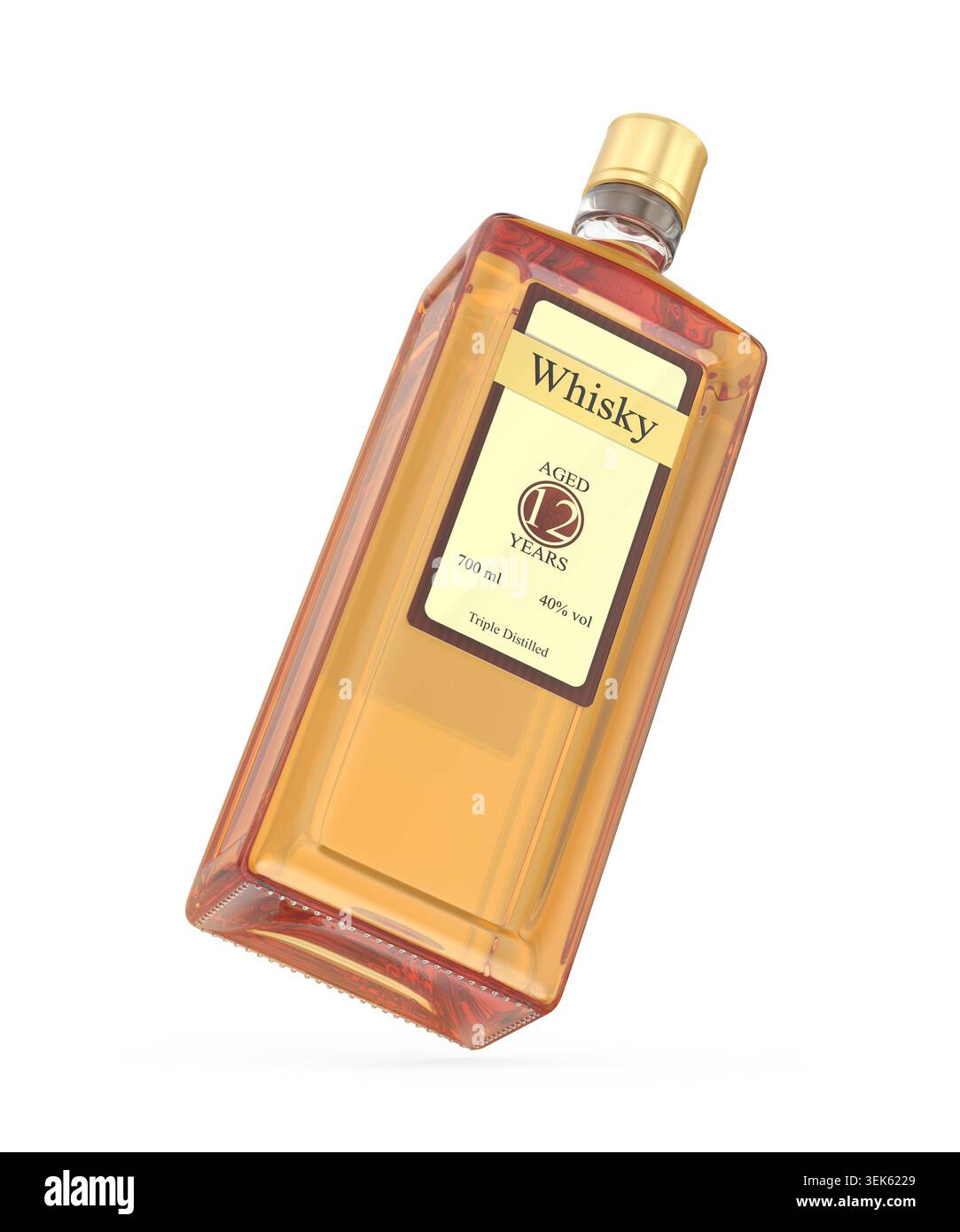 12-year-old whisky bottle on a white background Stock Photo - Alamy