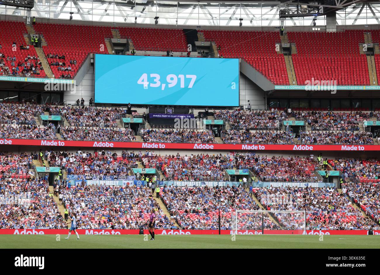 LONDON, ENGLAND - Scoreboard shows Attendance at FA Cup Final during ...