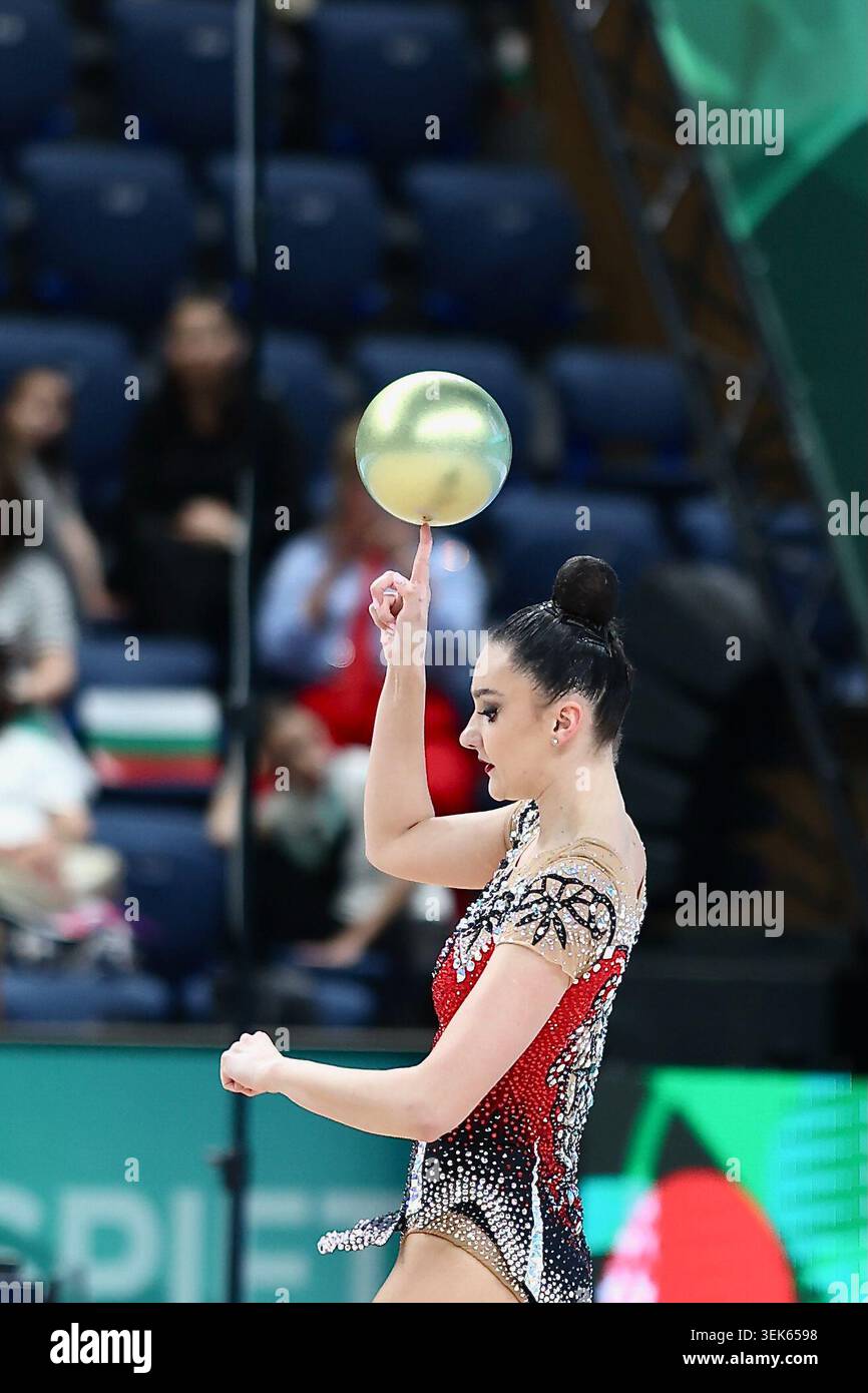 Alina Harnasko (Belarus) during the 2026 Rhythmic Gymnastics European ...