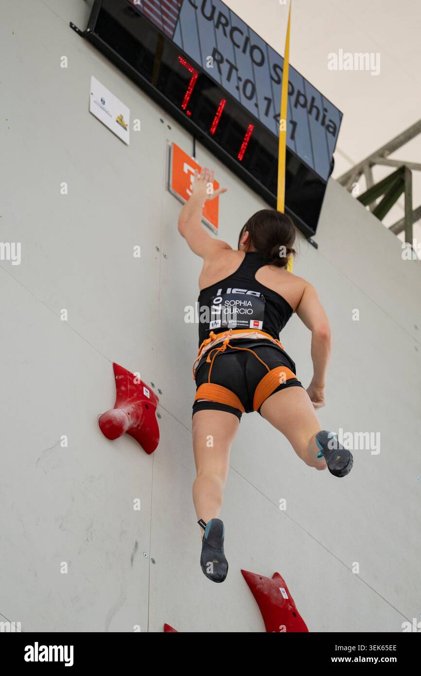 Alcobendas, Madrid, Spain. 31 May 2026. Climber Sophia Curcio (USA ...