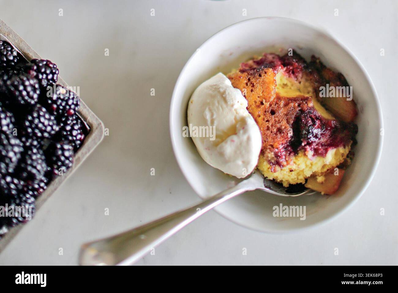 This image released by Voracious shows a recipe for cast-iron fruit ...