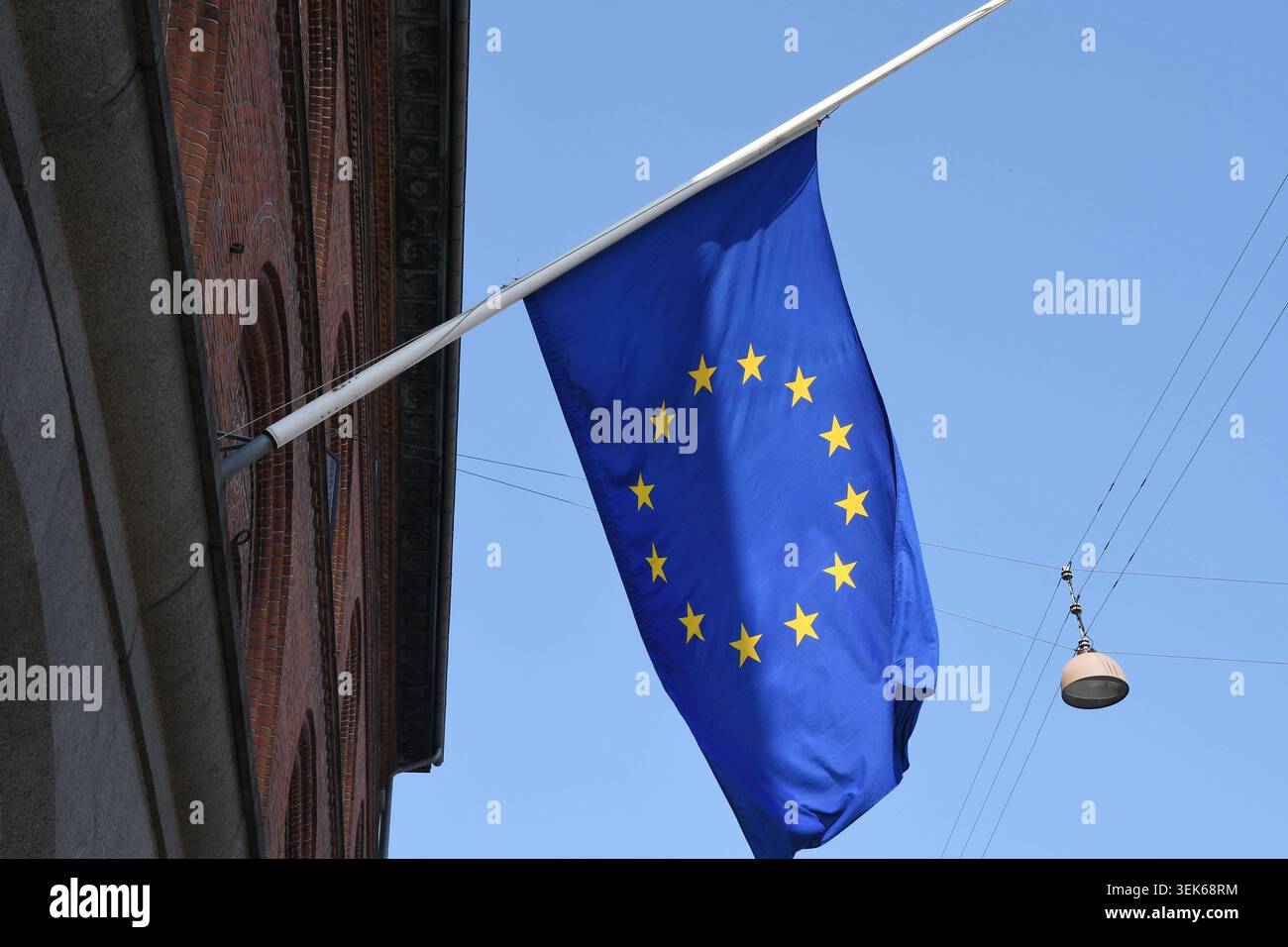 Copenhagen/Denmark 26.JULY 2018 European flag in daish capital. . Photo ...