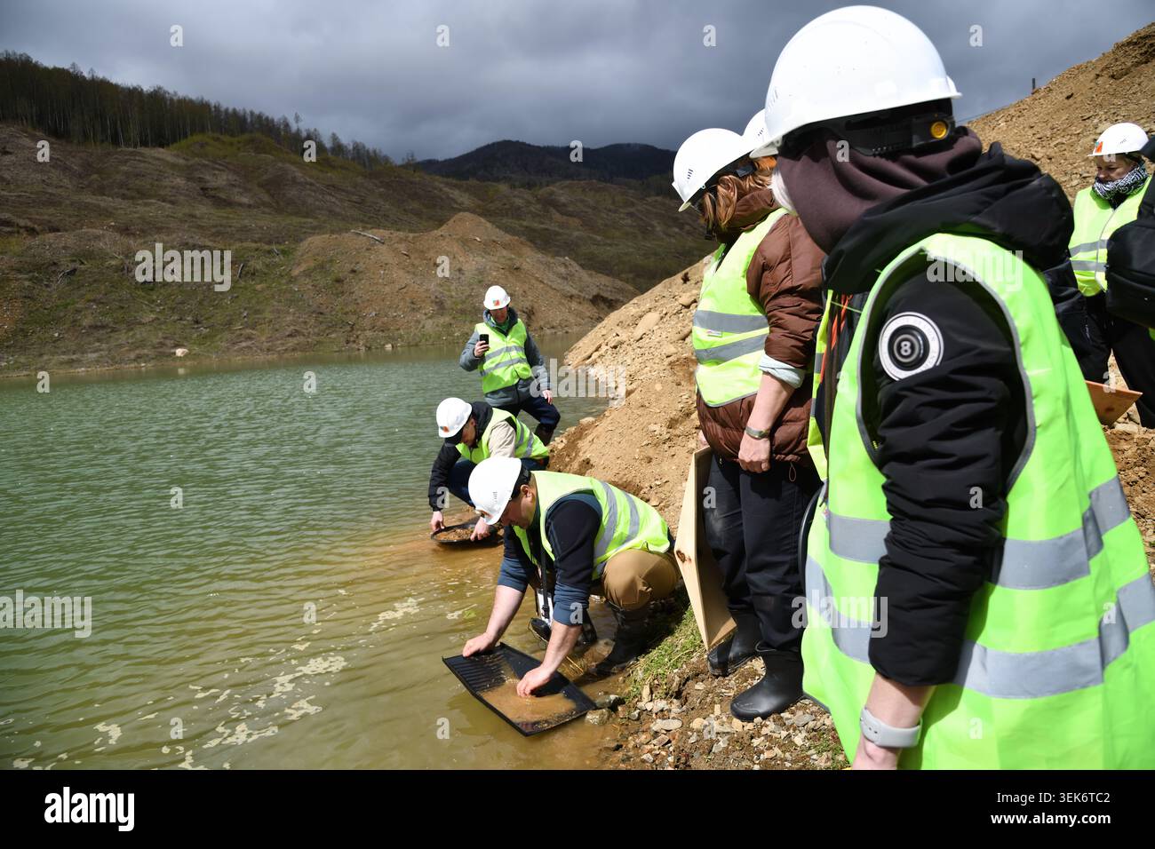Khakassia, Russia - May 24, 2026: Industrial tourism. Tourists with ...