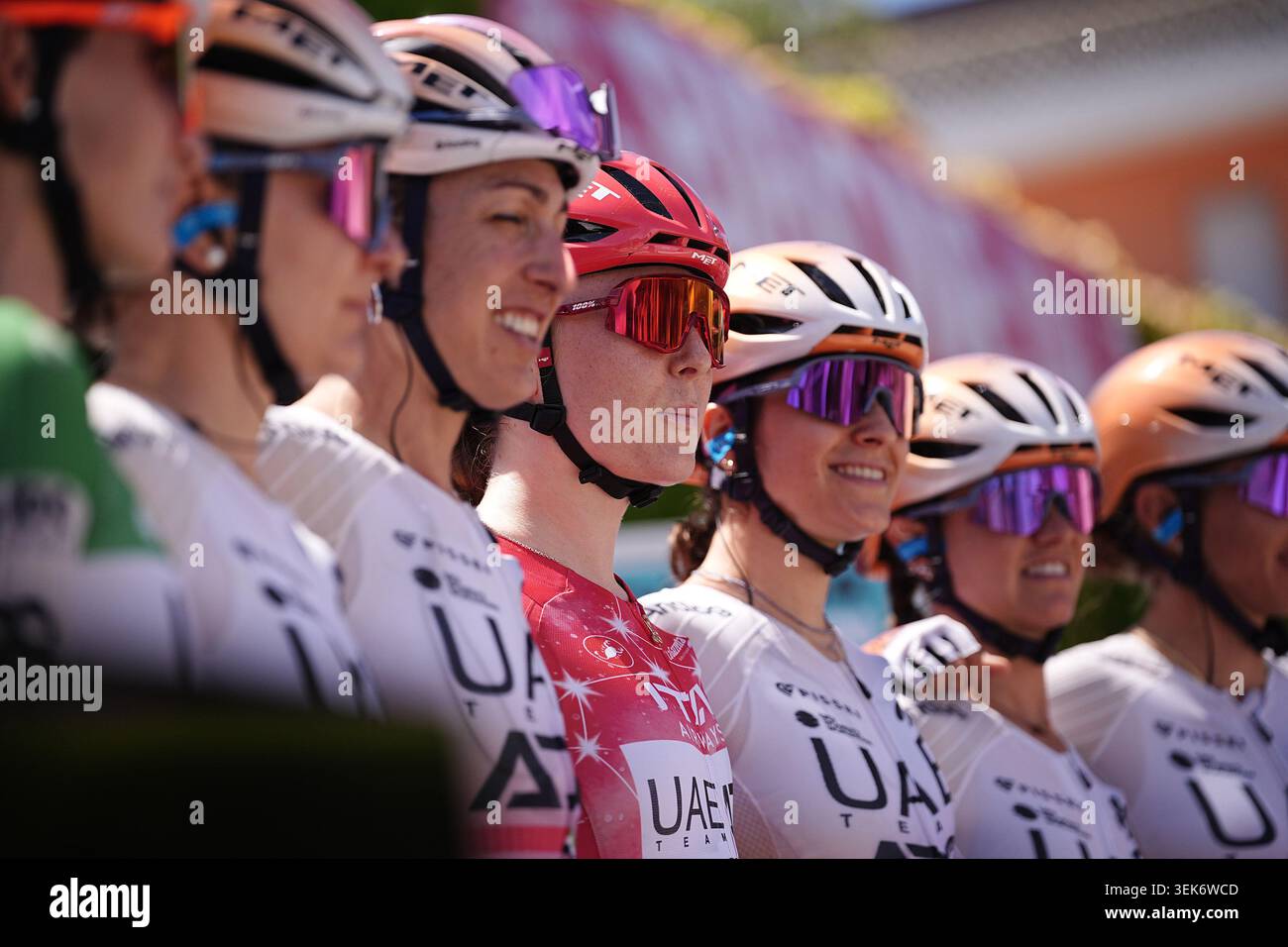 Ireland’s Lara Gillespie of UAE Team ADQ’s Red Jersy during Stage 3 of ...