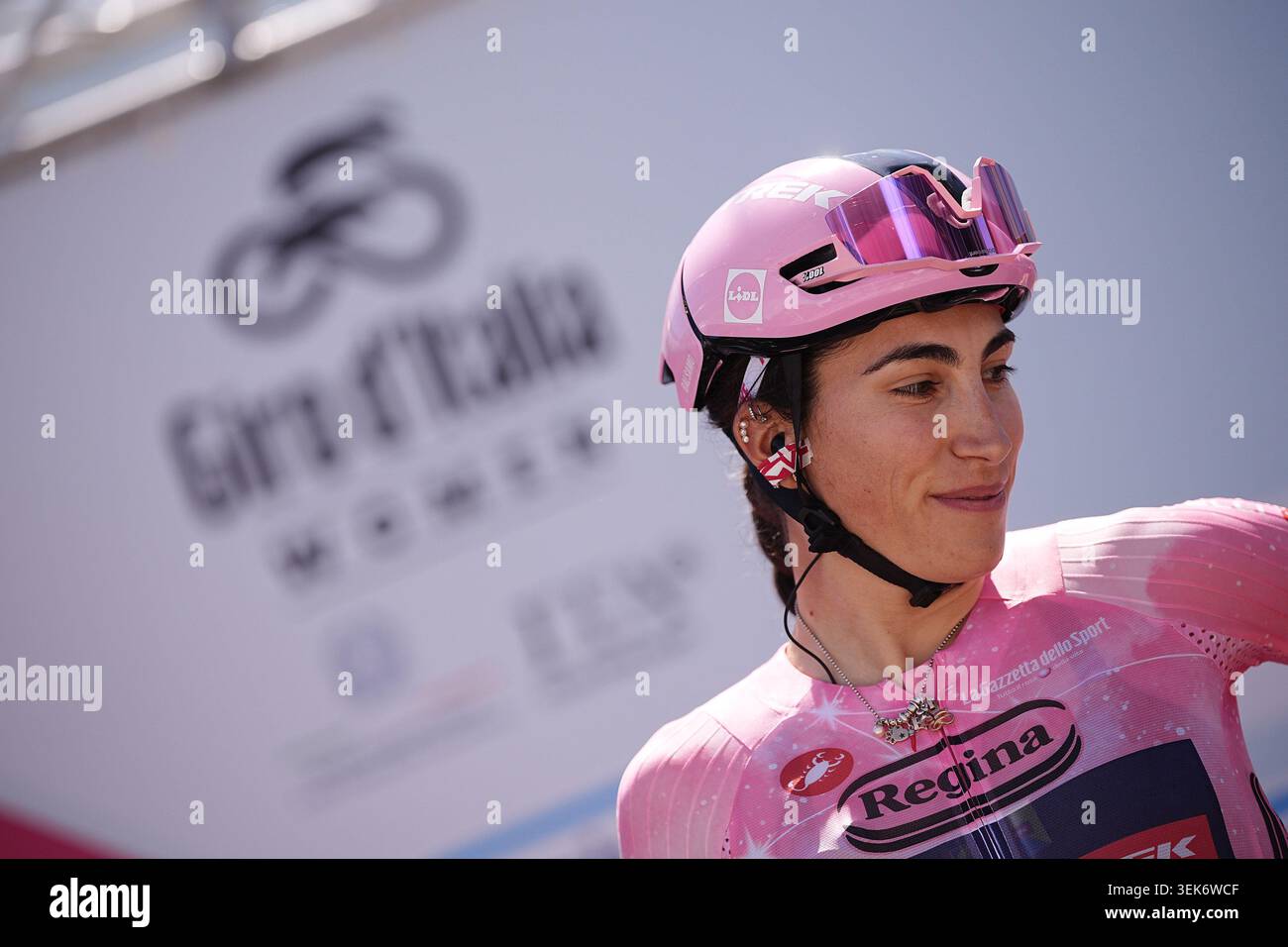 Italy’s Elisa Balsamo of Lidl - Trek’s pink jersey during Stage 3 of ...