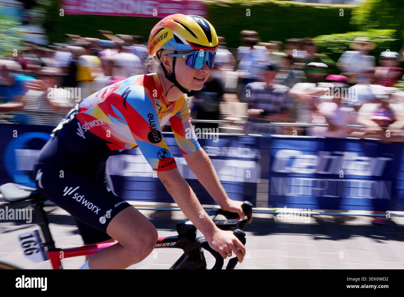 New Zealand’s Mikayla Harvey of Team SD Worx - Protime’s during Stage 3 ...