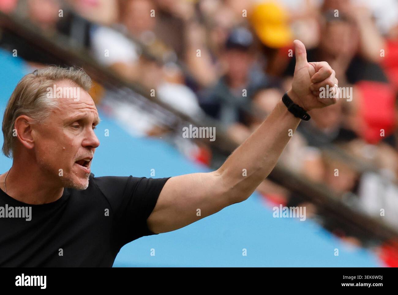LONDON, ENGLAND - Andree Jeglertz manager of Manchester City WFC during ...