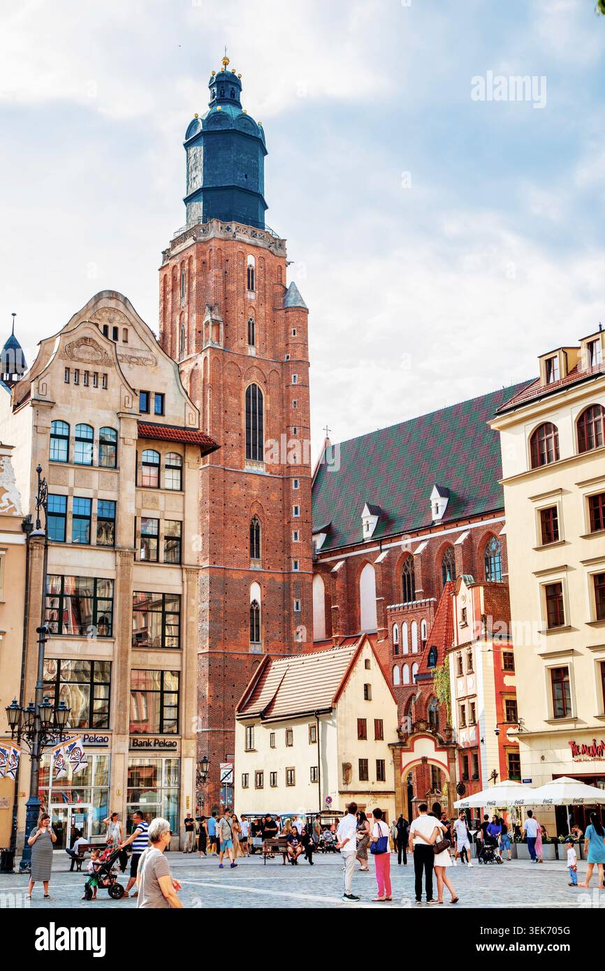Poland, Wroclaw, 25.05.2026. People walking in market square near ...