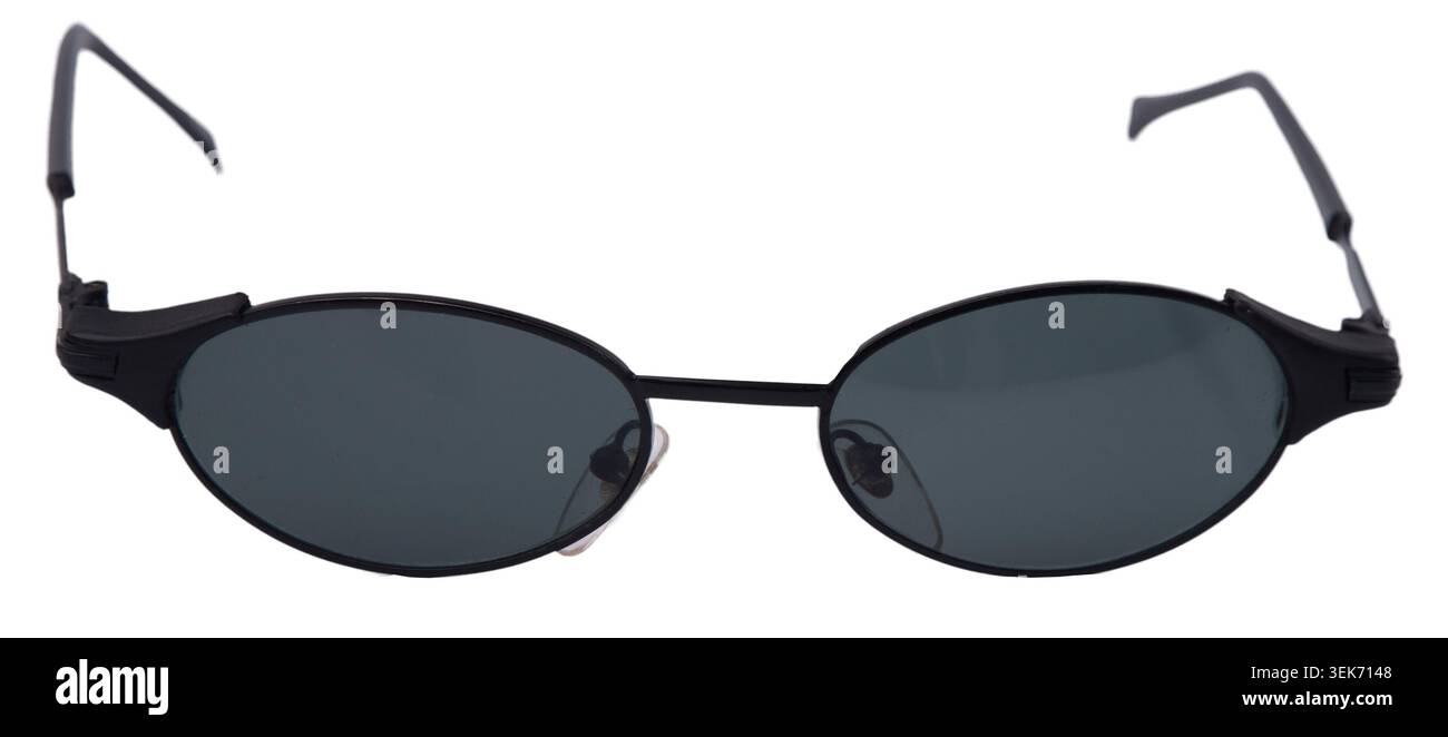 Black oval sunglasses isolated on white background. Vintage classic ...