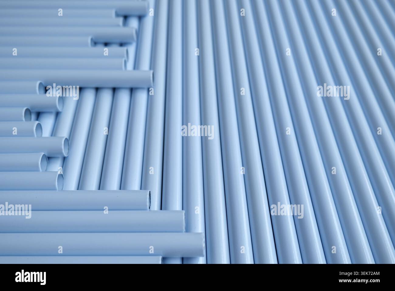 Blue Tubes Arranged in Vertical and Intersecting Patterns Stock Photo ...
