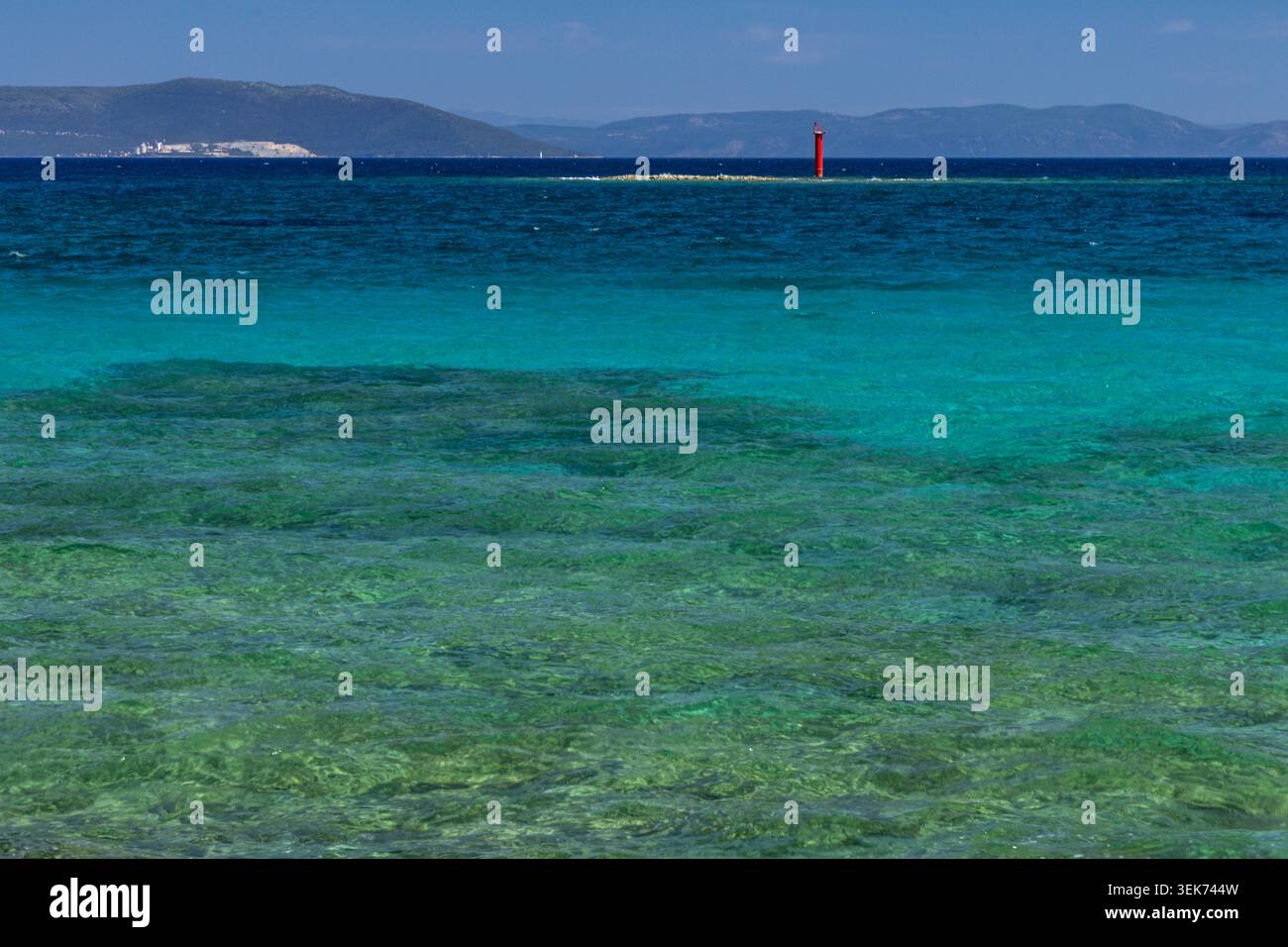 Picturesque coastal landscape of Lakosaše Beach near Medulin on the ...
