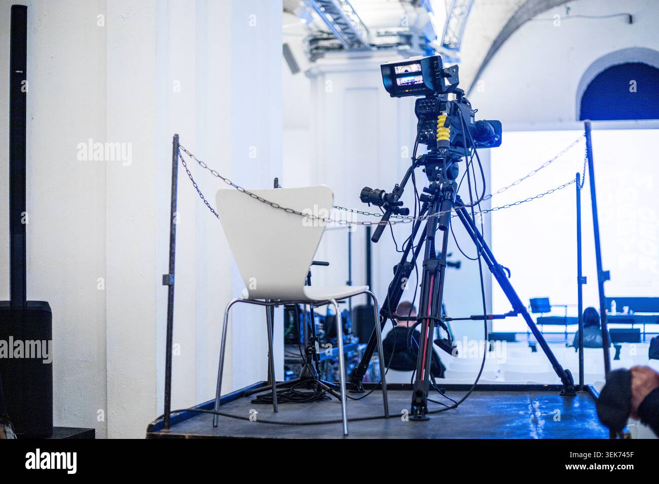 Video equipment for filming the conference and live streaming Stock ...
