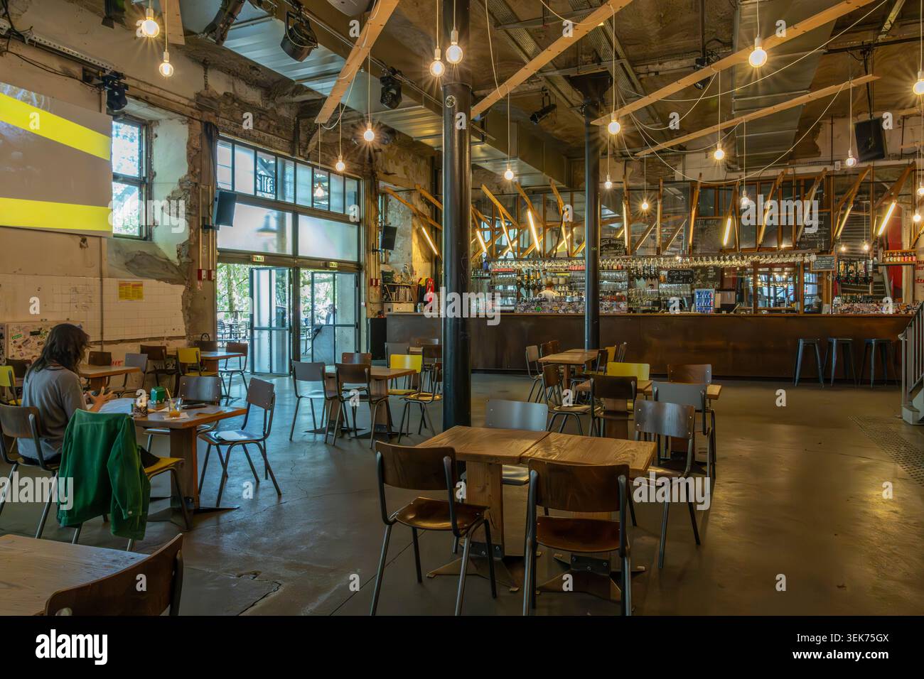 Nantes, France - 05 09 2026: Le Lieu Unique. Panoramic view of the bar ...