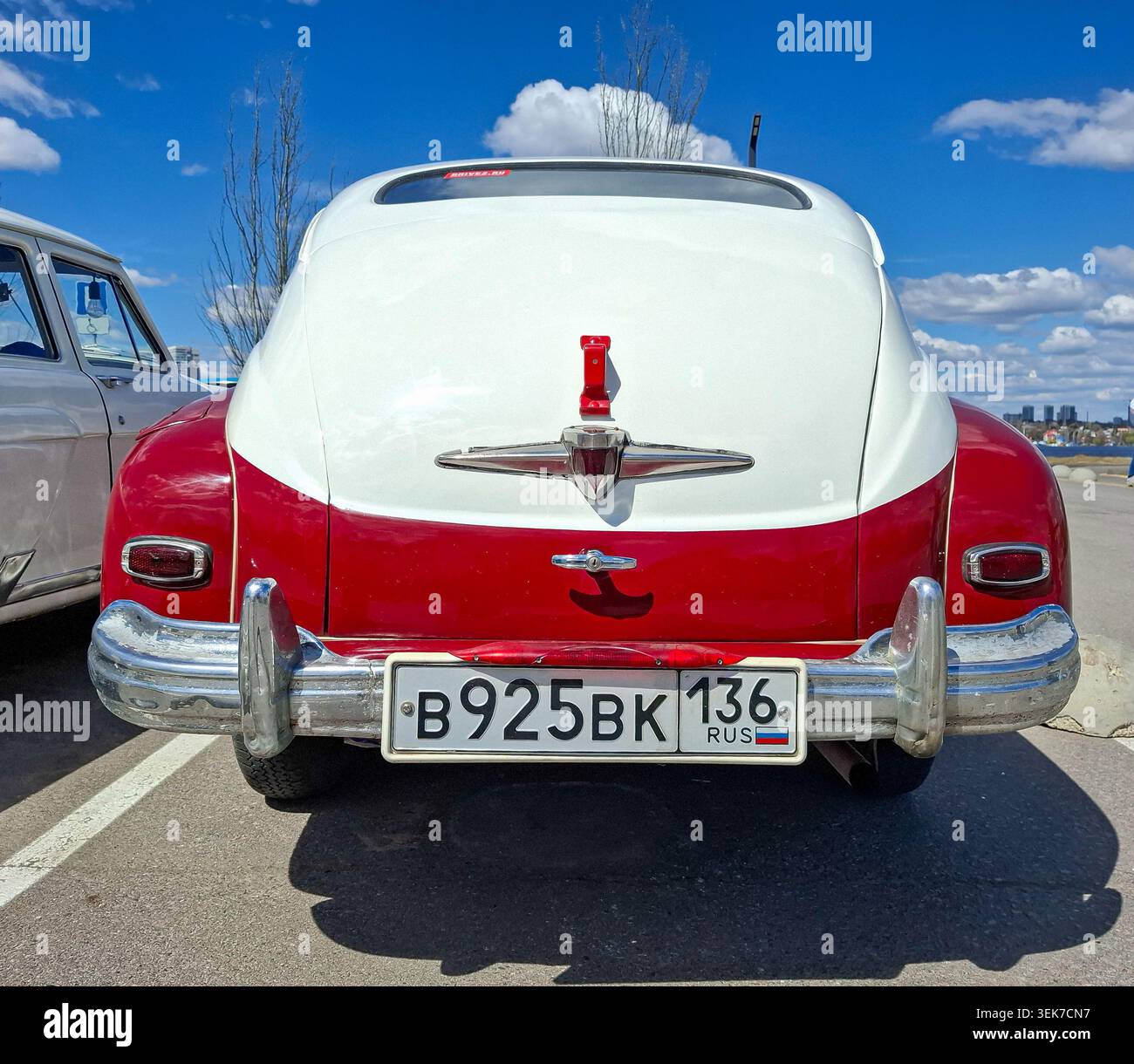 VORONEZH, Russia - April 25, 2026.A classic Soviet era GAZ Pobeda sedan ...
