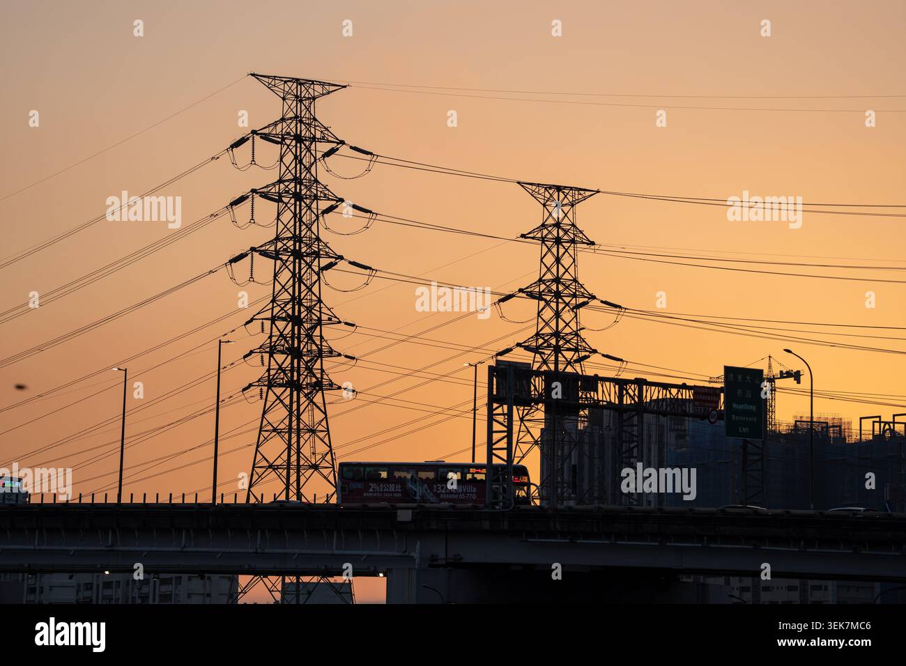 A genial view showing power cables in Taipei, Taiwan, June 1, 2026 ...