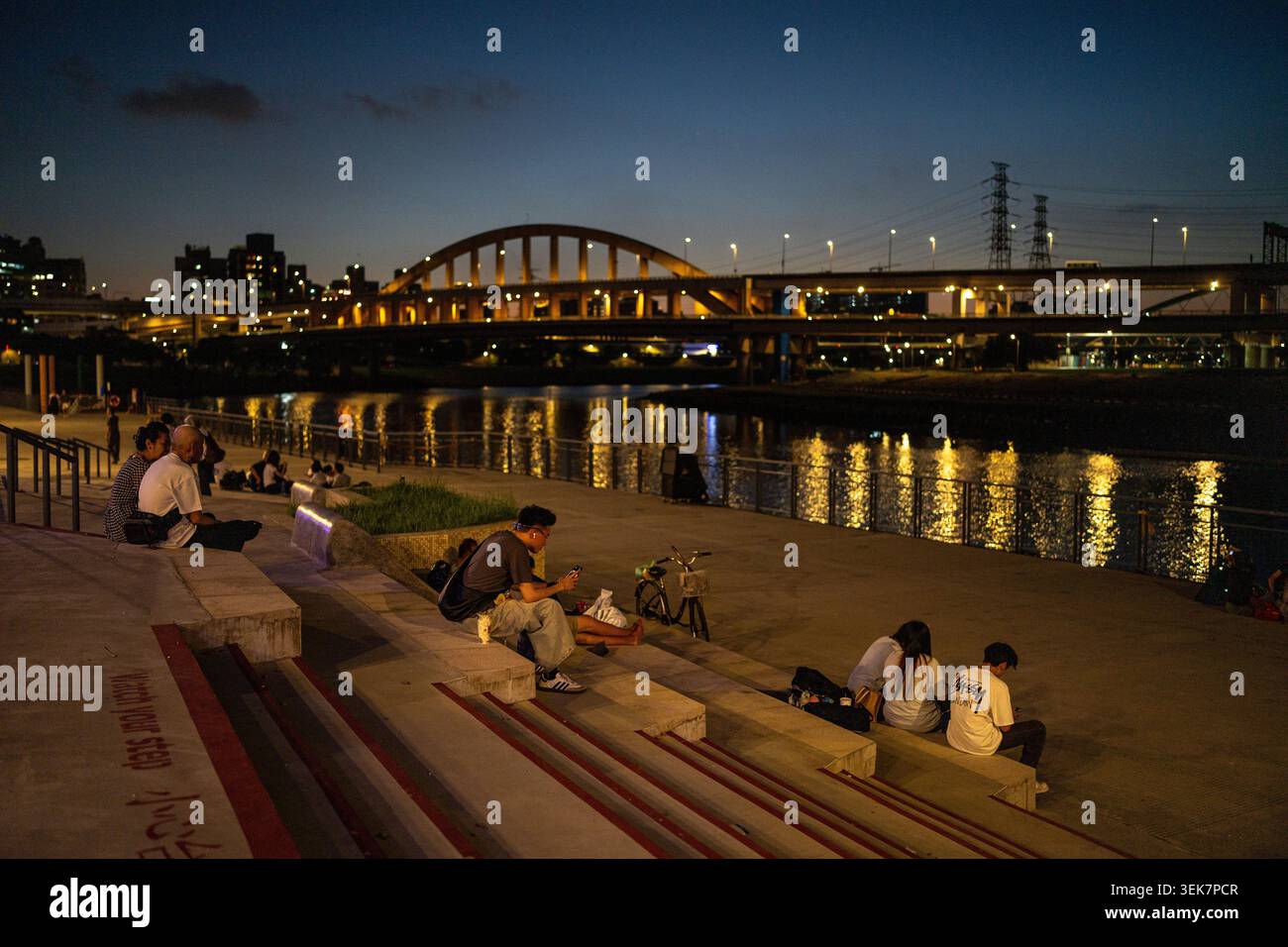 People at a promenade area in Taipei, Taiwan, June 1, 2026. NEXPHER ...