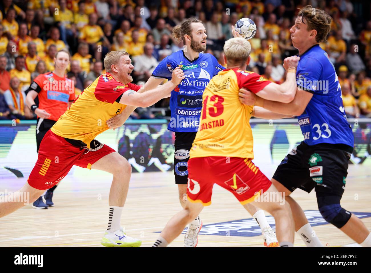 Svendborg, Denmark. 31st, May 2026. Rasmus Madsen (R) of Mors-Thy ...