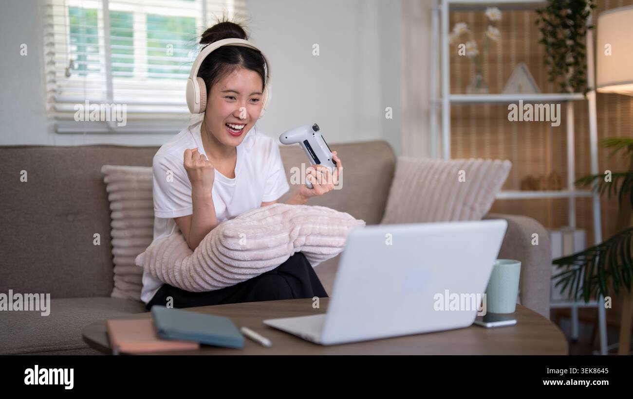 young Asian woman patient using smartphone video call consultation with ...