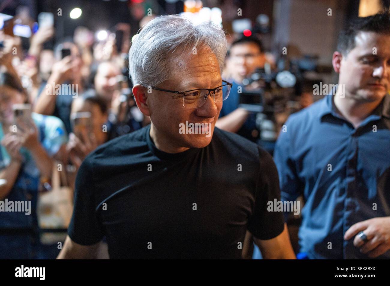 Jensen Huang, President and CEO of NVIDIA outside a restaurant in ...