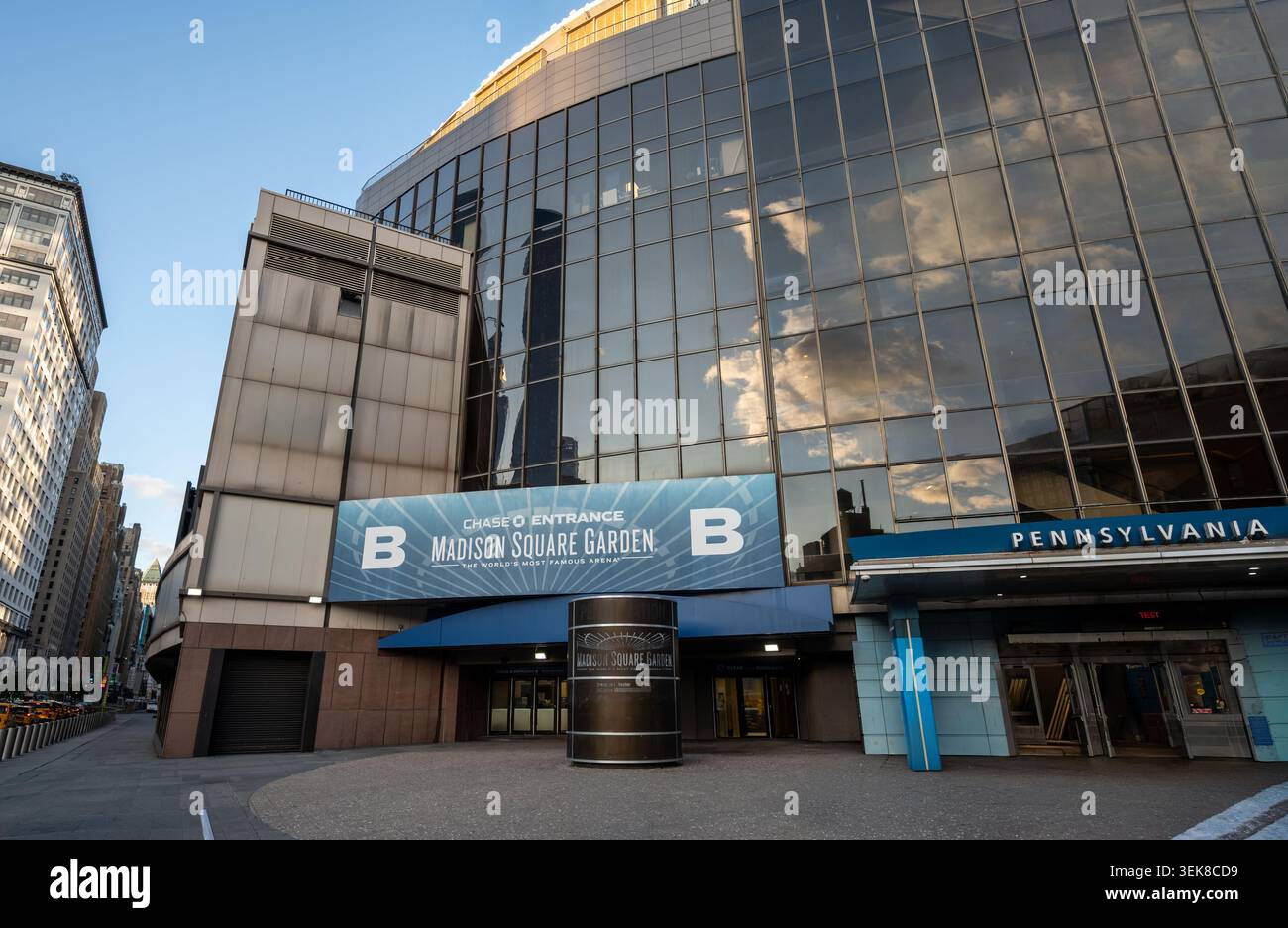 New york, usa august 21,2024. Madison square garden glass facade ...