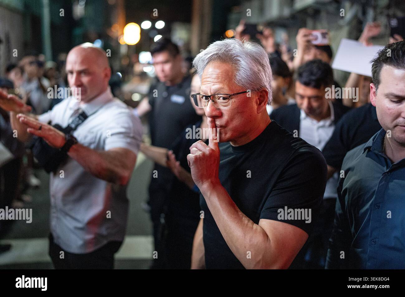 Jensen Huang, President and CEO of NVIDIA gesturing in Taipei, Taiwan ...