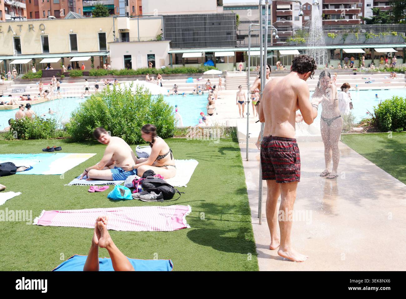 IPA85241744 - Milan, 01-06-26 Bagni Misteriosi swimming pool , queues ...