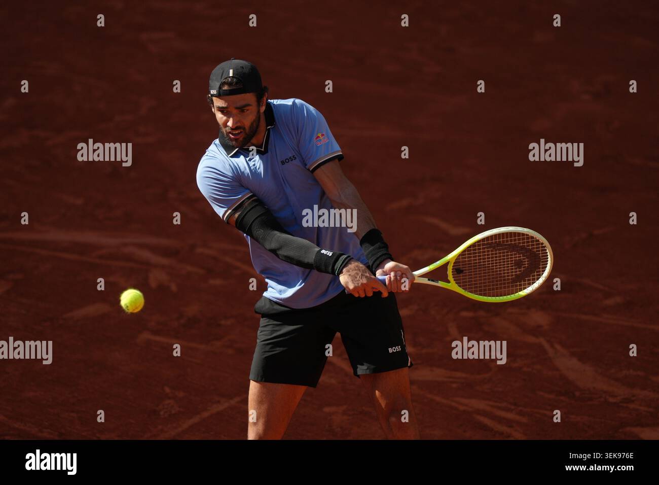 Italy's Matteo Berrettini returns to Argentina's Juan Manuel Cerundolo ...