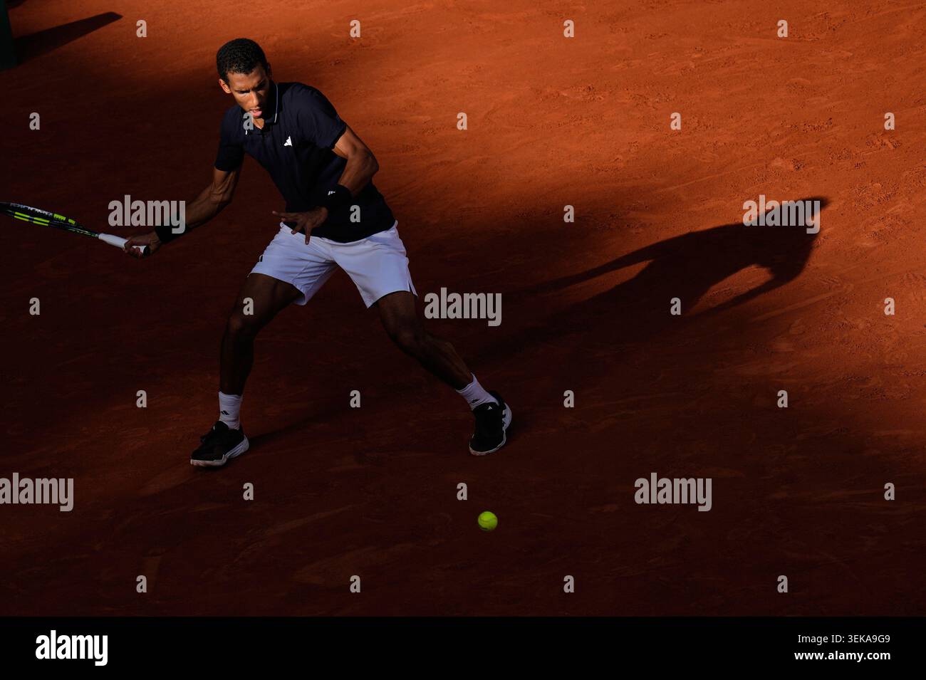 Canada's Felix Auger-Aliassime returns to Chile's Alejandro Tabilo ...