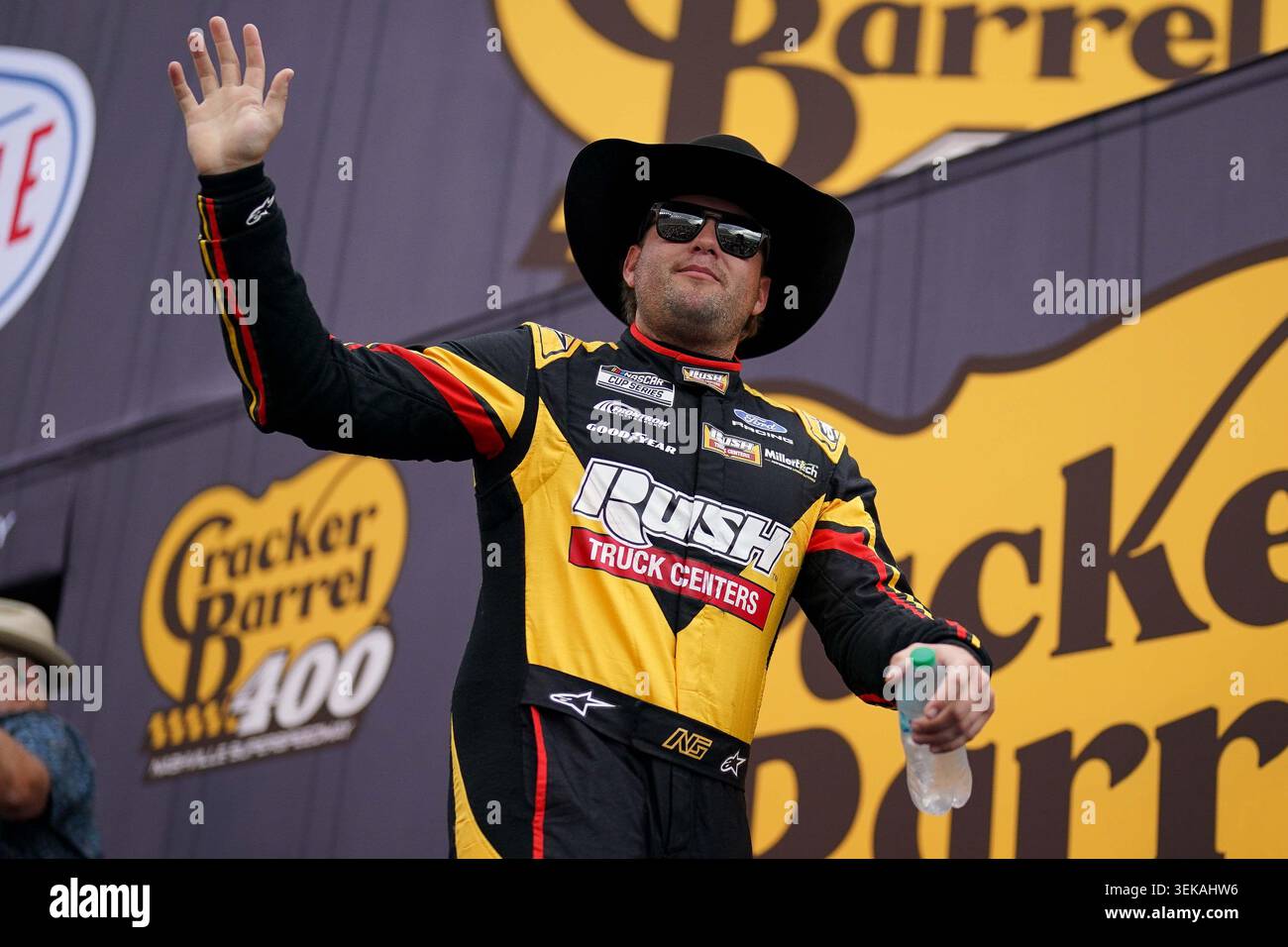 Noah Gragson before a NASCAR Cup Series auto race, Sunday, May 31, 2026 ...