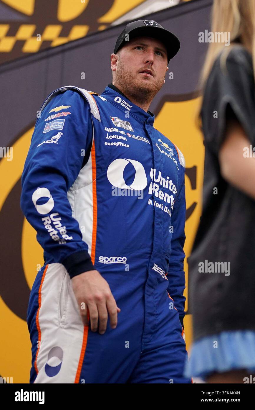 Austin Hill before a NASCAR Cup Series auto race, Sunday, May 31, 2026 ...