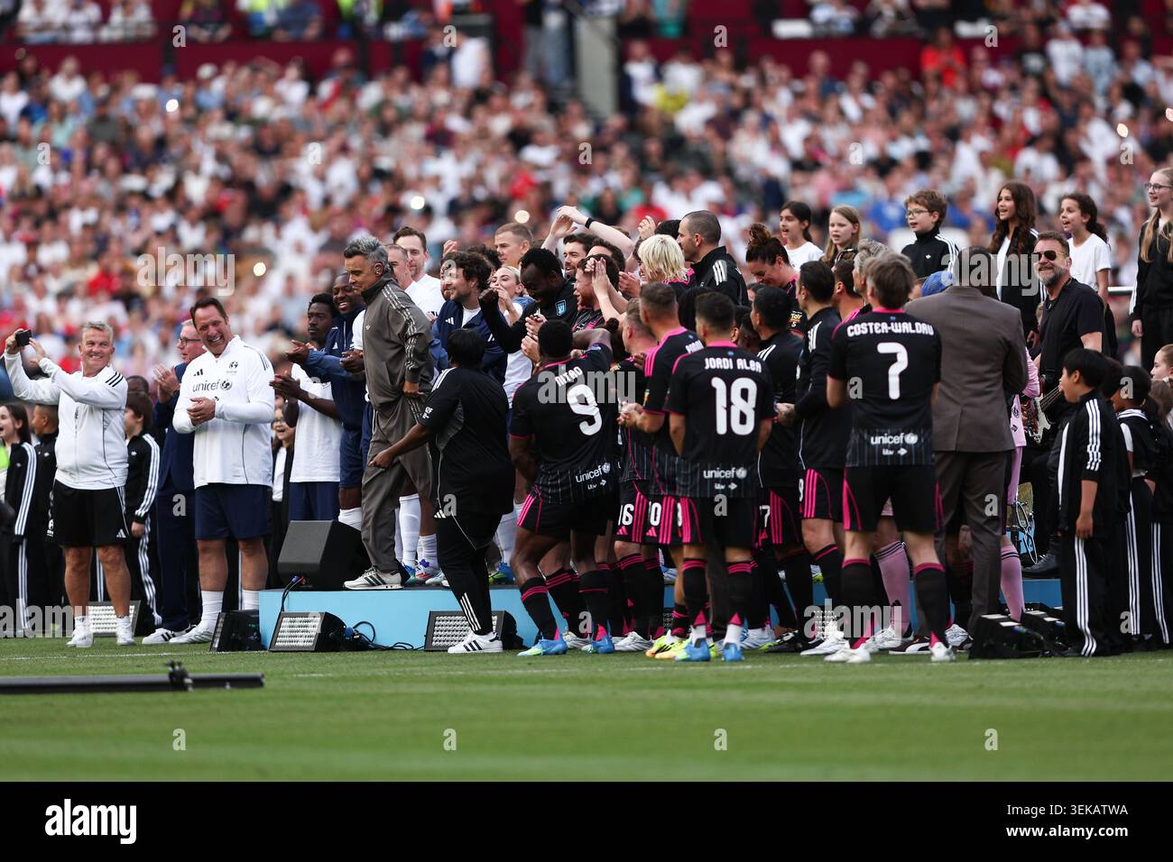 London, England, 31st May 2026. Singer Robbie Williams during the half ...