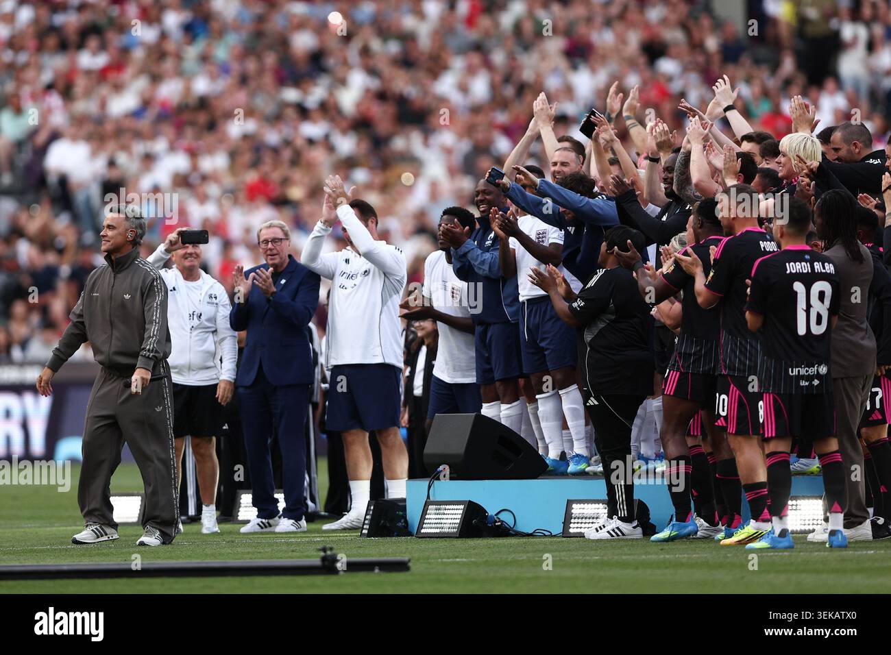 London, England, 31st May 2026. Singer Robbie Williams during the half ...