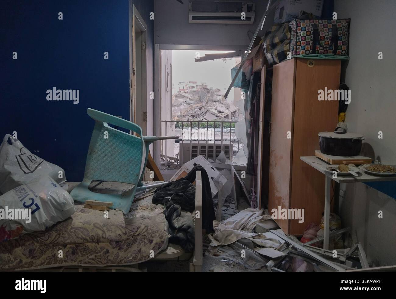 A damaged room of the Jabal Amel Hospital, following an Israeli ...