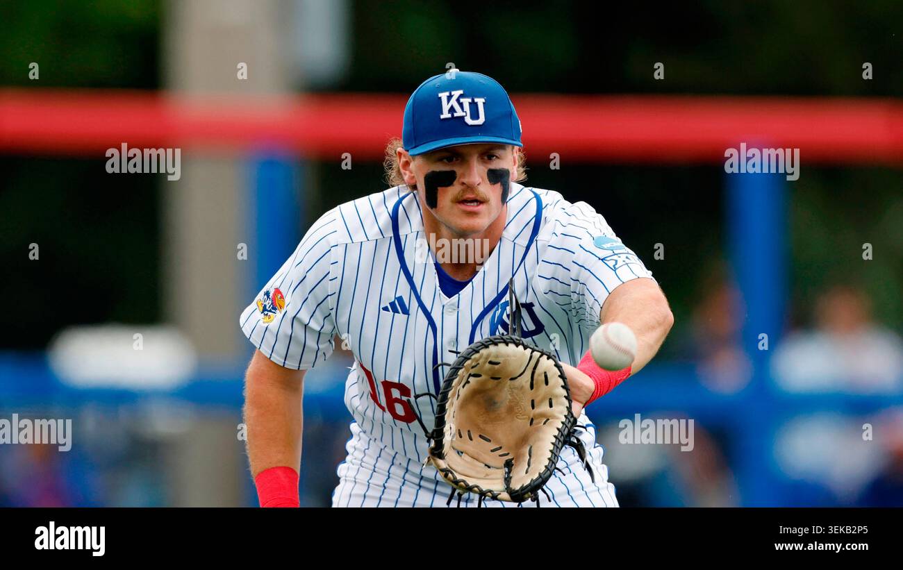 Kansas first baseman Josh Dykhoff (16) during an NCAA regional baseball ...