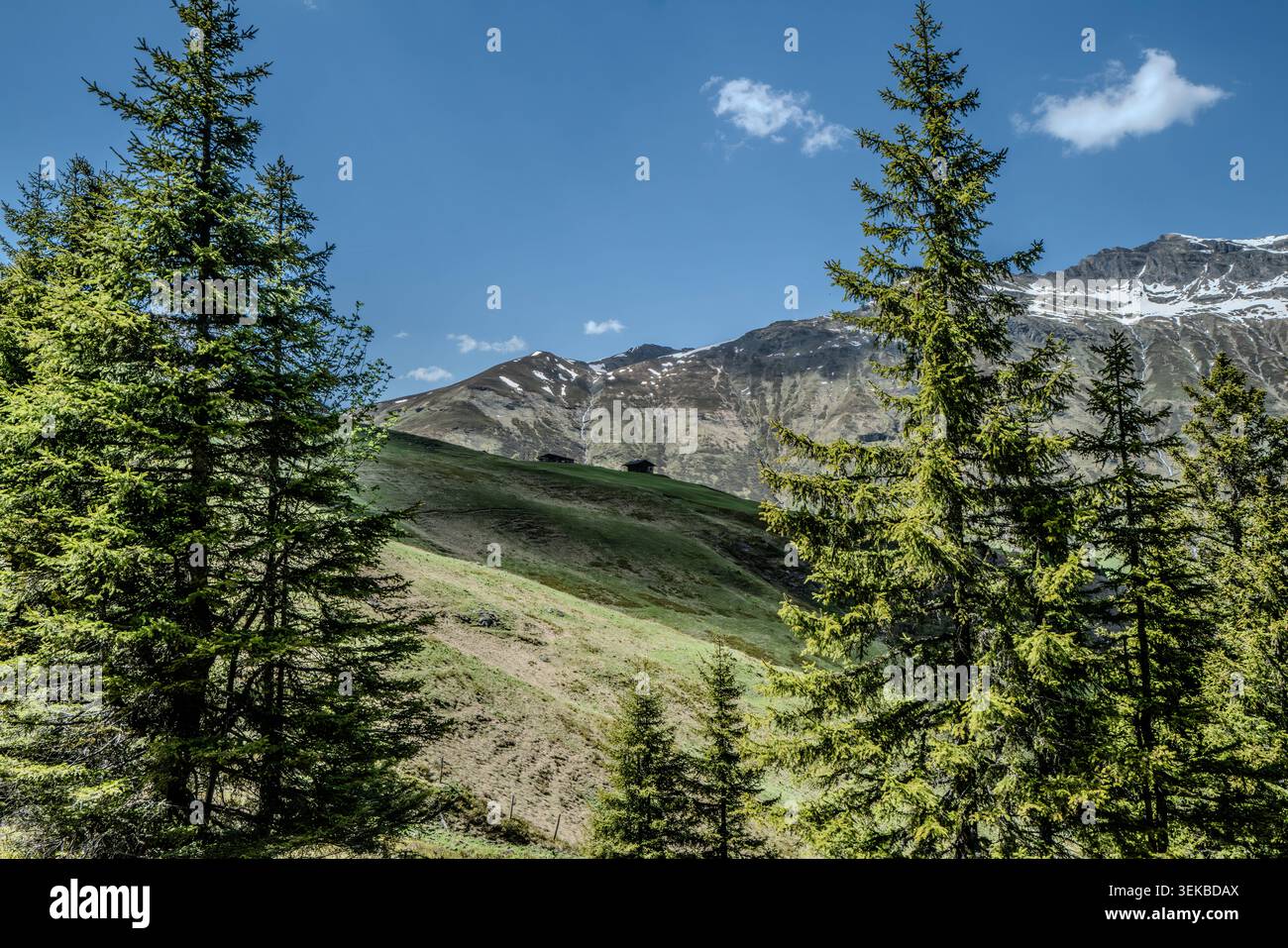 Alpine landscape with mountain huts in the Austrian Alps Bad Hofgastein ...