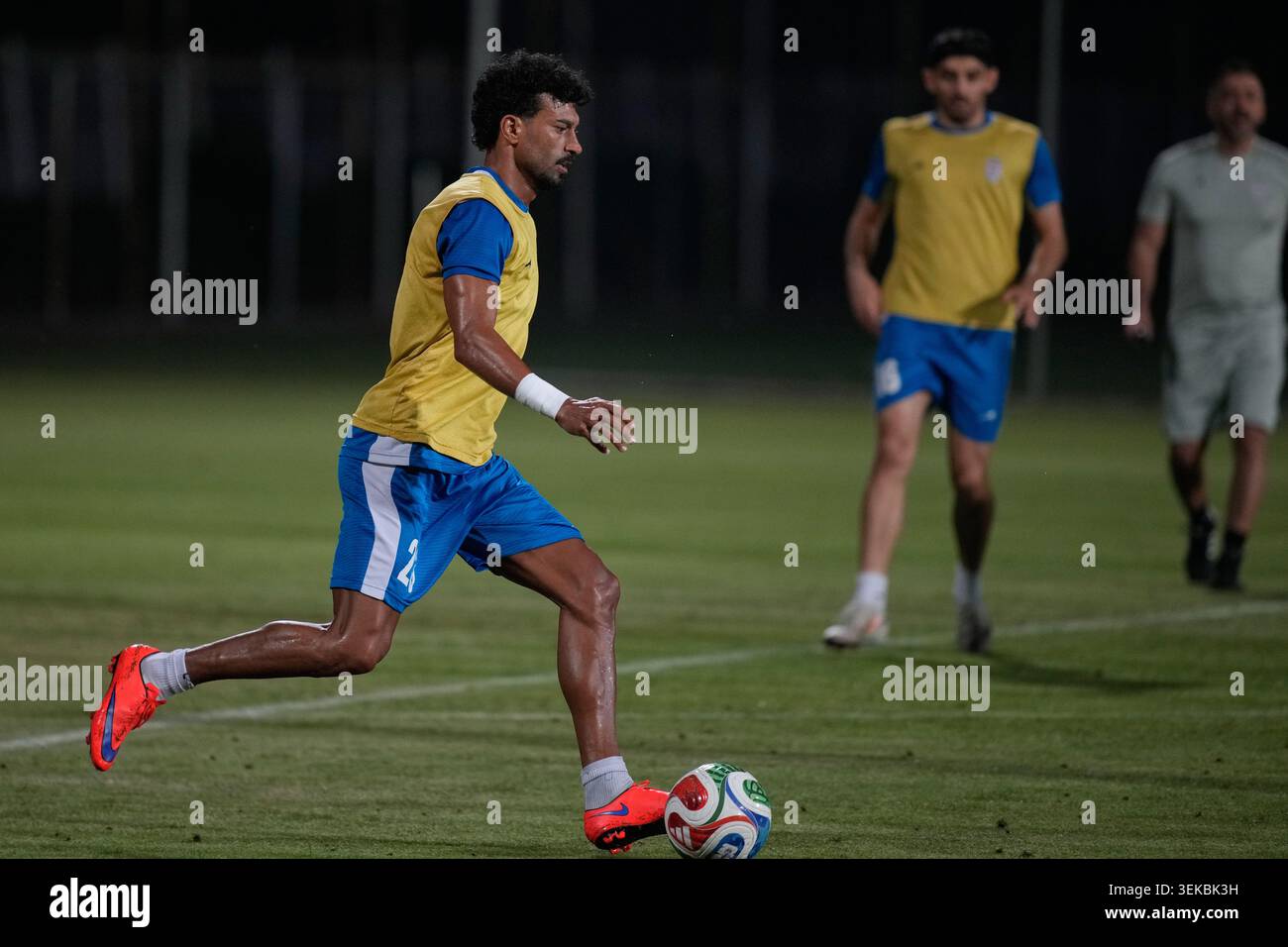 Iran's Ramin Rezaeian plays the ball during a training session, in ...