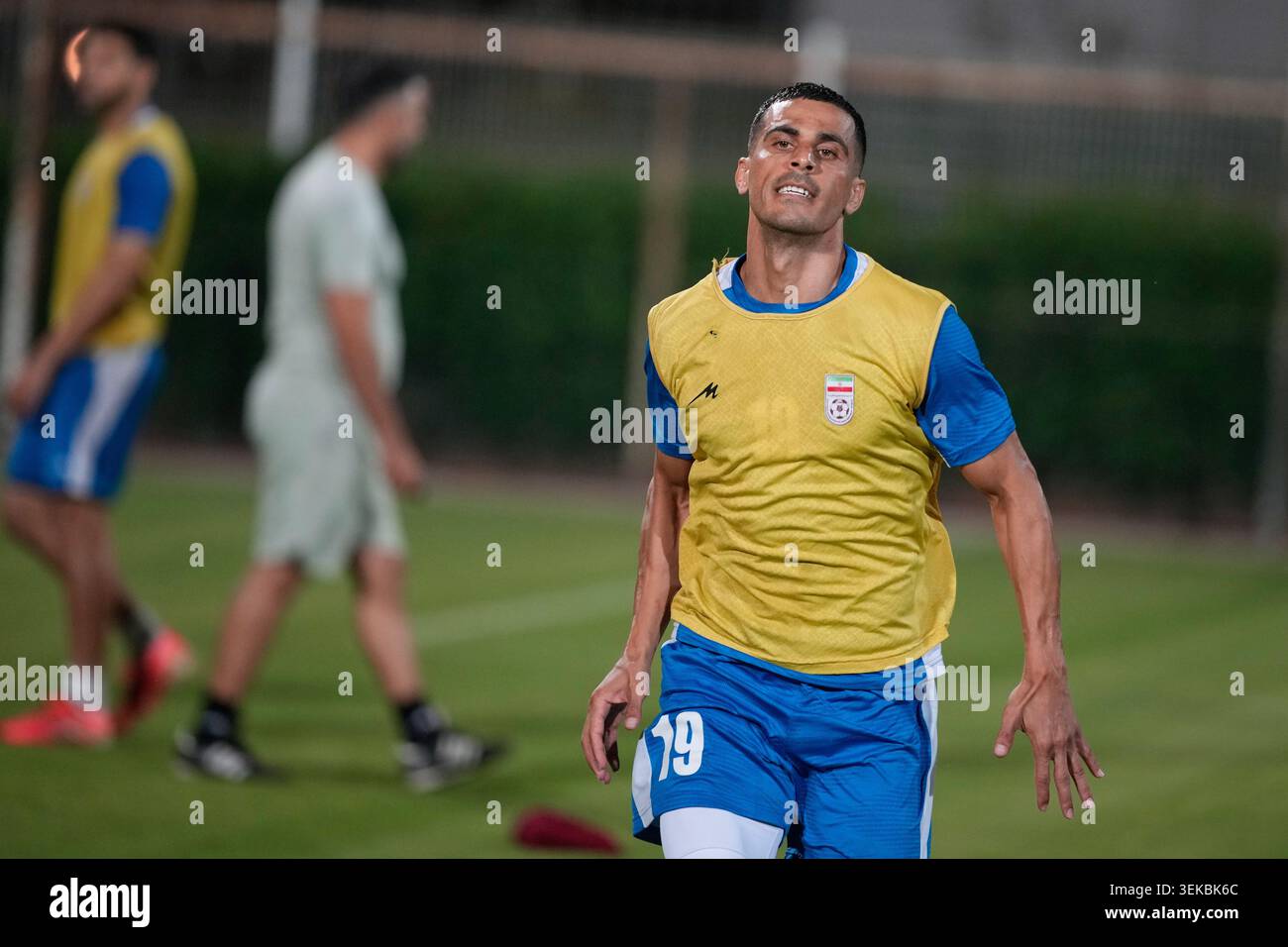 Iran's Ali Nemati works out during a training session, in Antalya ...