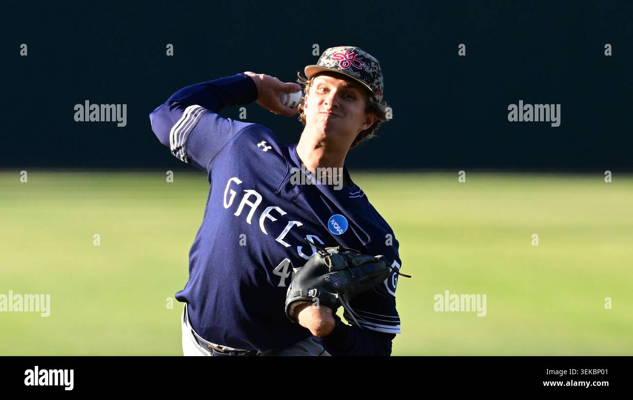 Saint Marys' pitcher Lukas Sarantos (48) during an NCAA regional ...