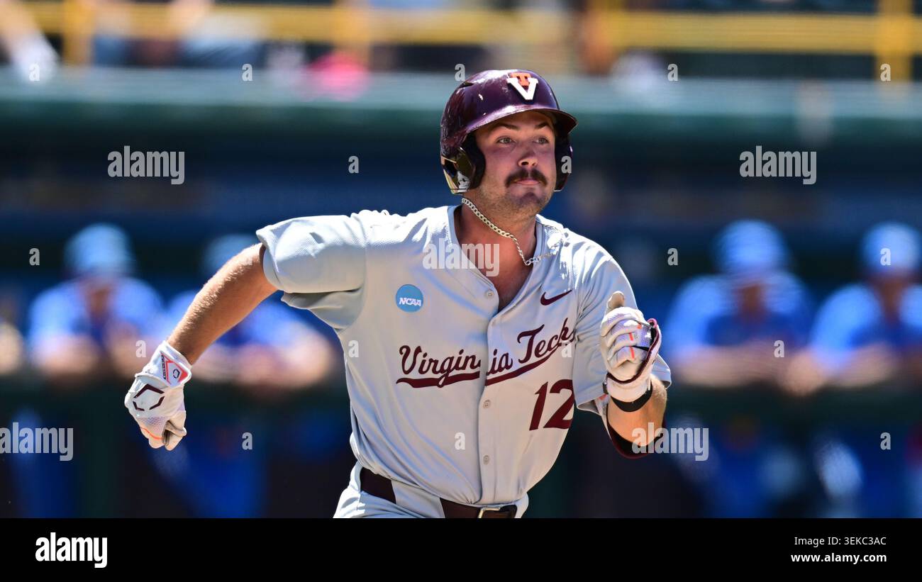 Virginia Techs' Ethan Gibson (12) during an NCAA regional baseball game ...