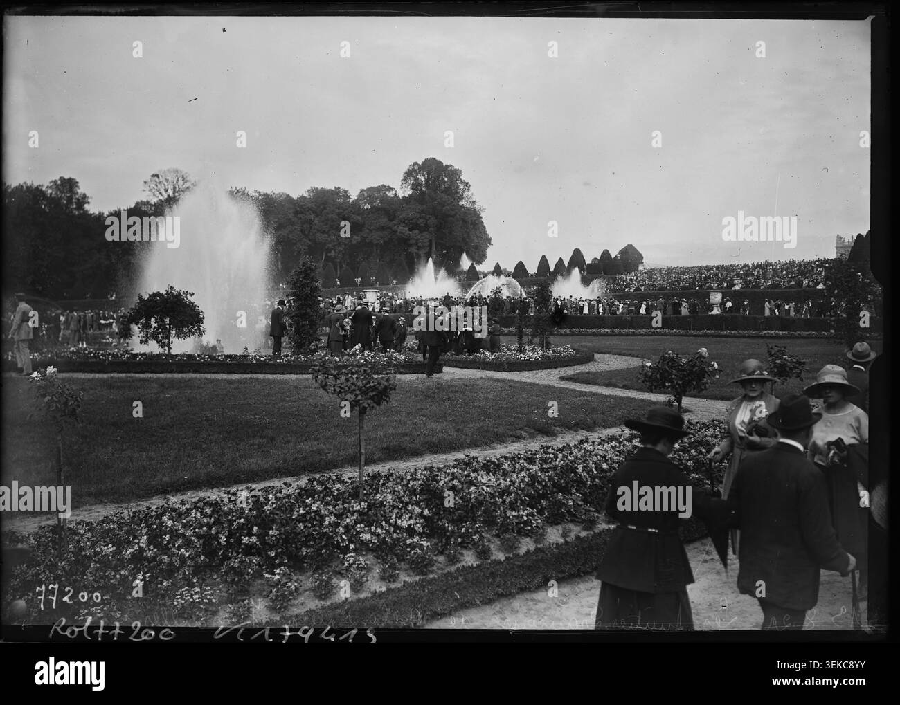 Chateau de versailles gathering Black and White Stock Photos & Images ...