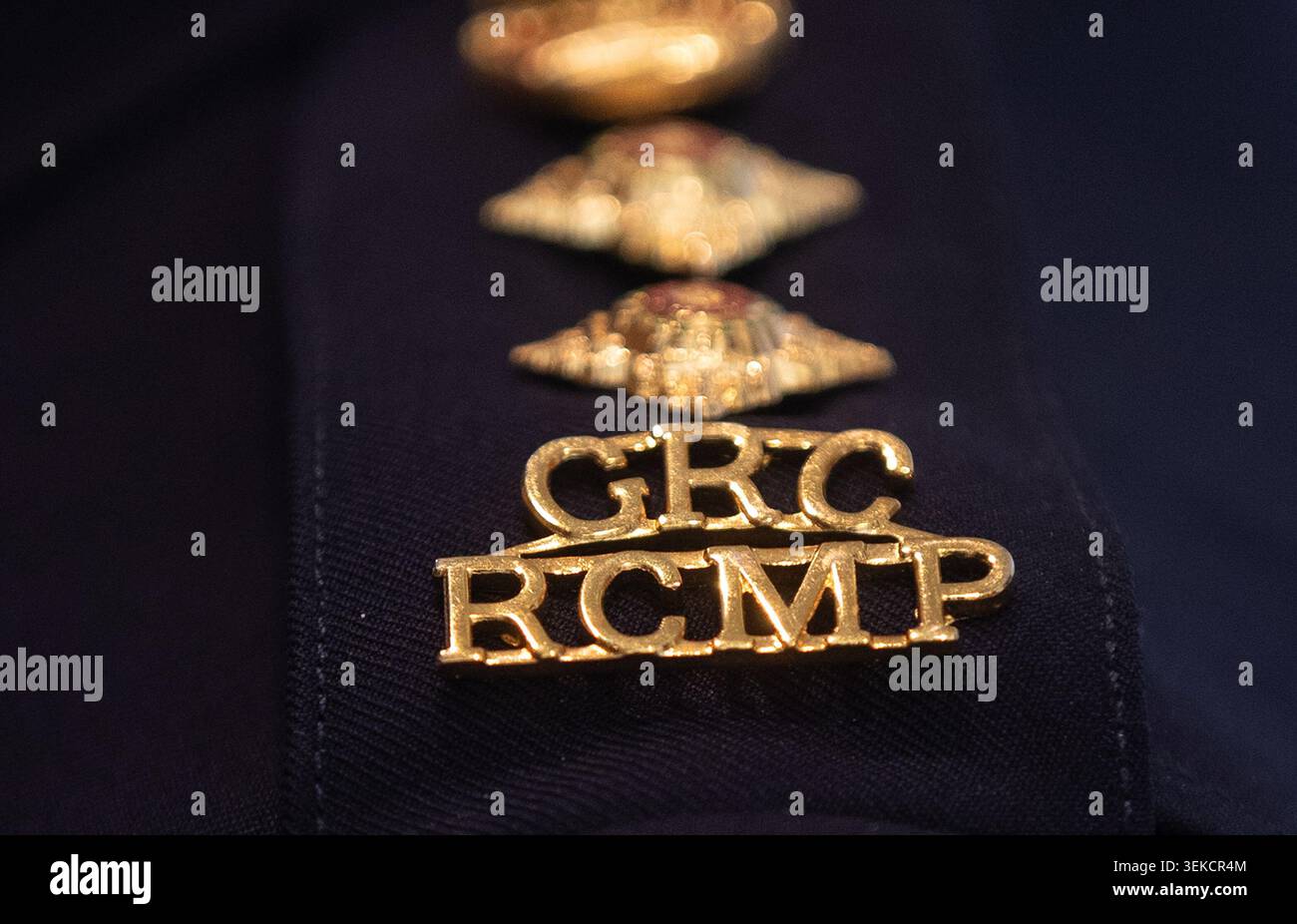 An RCMP epaulette is seen in Edmonton on Wednesday, Feb. 5, 2025. THE ...