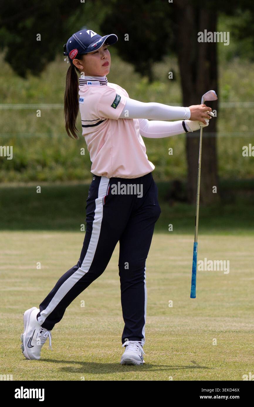 Yuri Yoshida looks on from the 13th hole during the final round of the ...