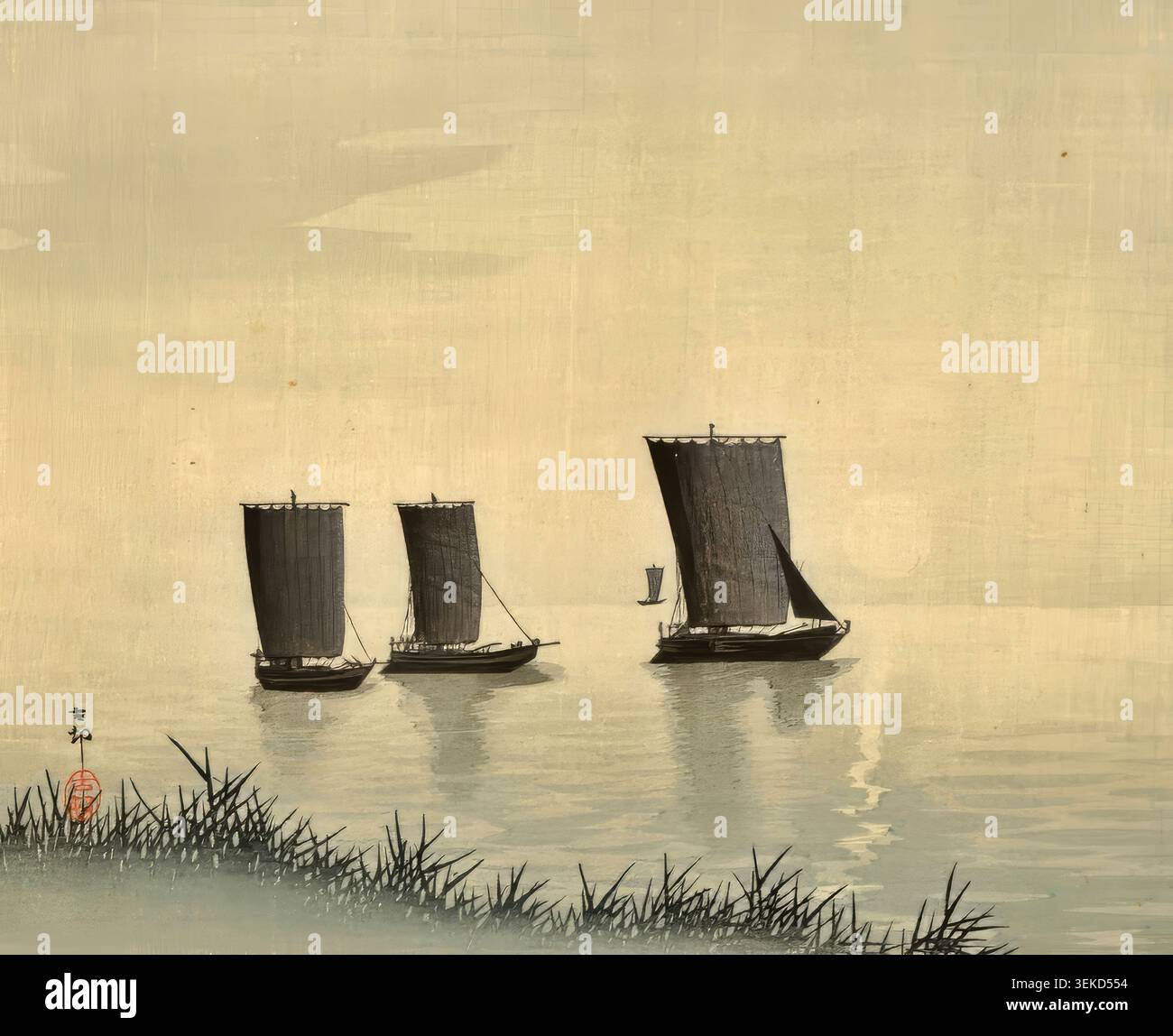 Ohara Koson – Fishing Boats (Isaribi) | Archium Stock Photo - Alamy