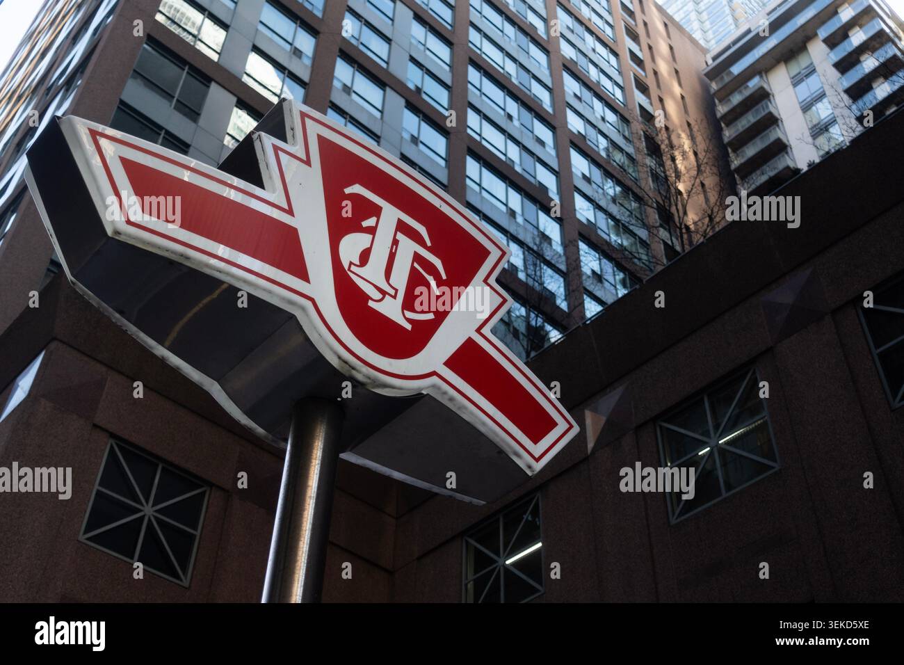 A Toronto Transit Commission sign is shown at a downtown Toronto subway ...