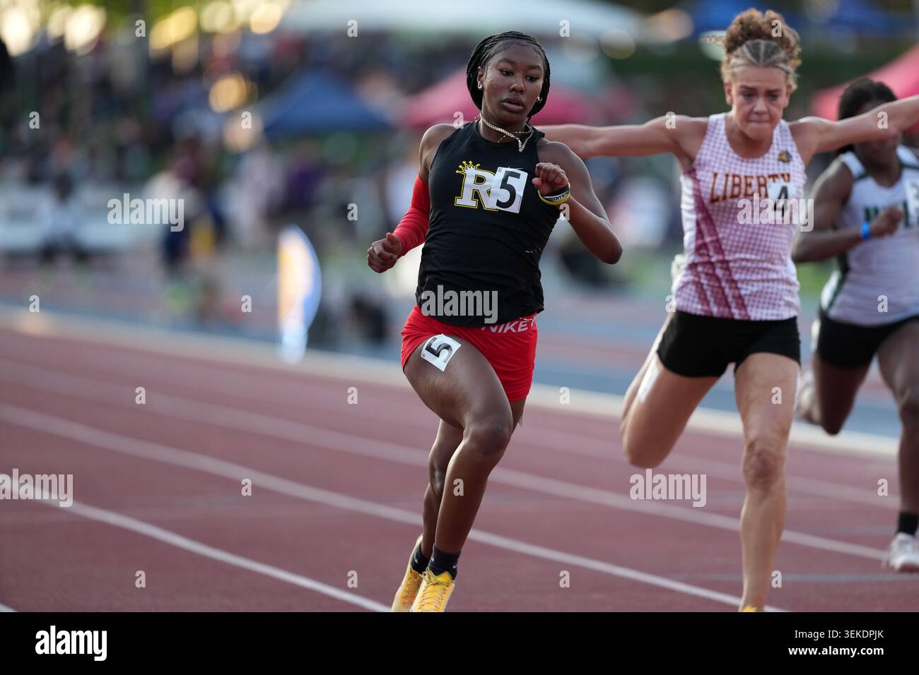 Maliyah Collins of Rosary wins girls 100m heat in 11.62 during the CIF ...