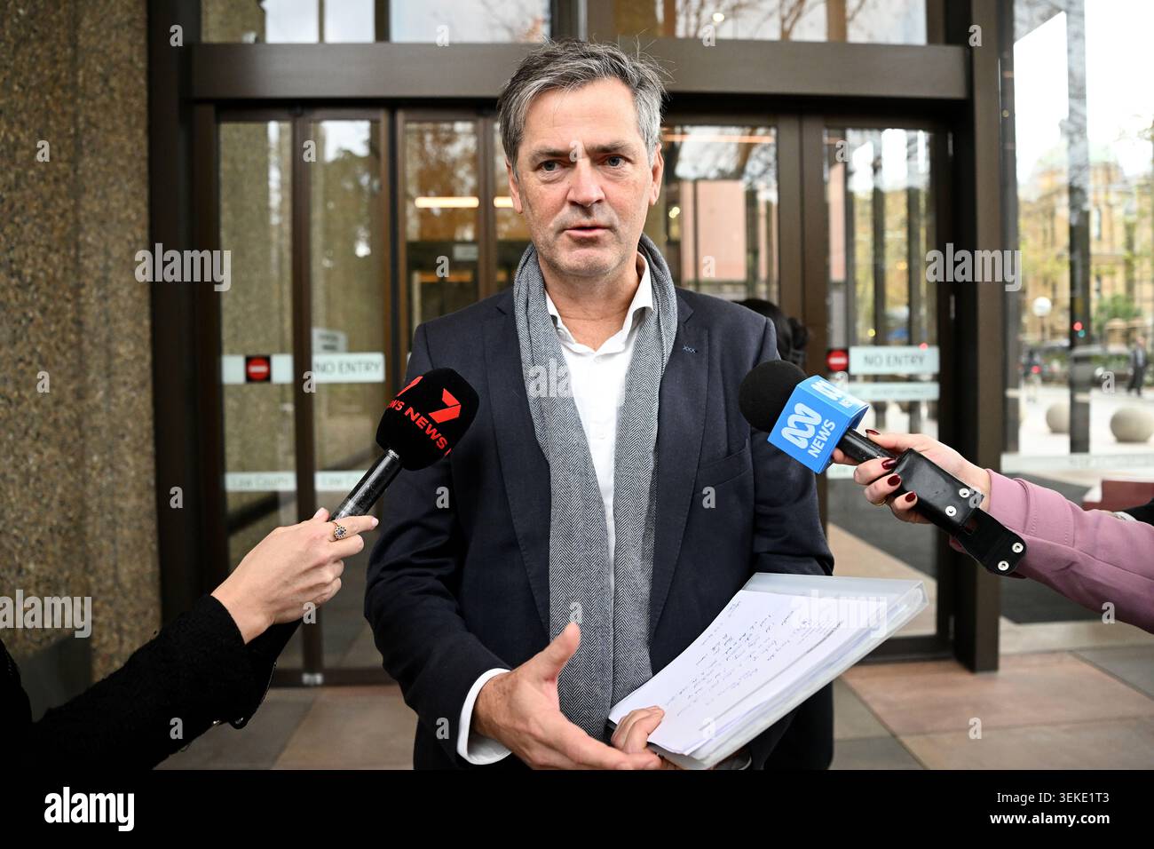 Derek Jones speaks to media outside the New South Wales Supreme Court ...